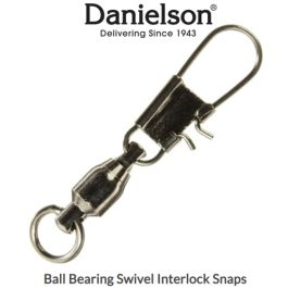 Danielson Black Ball Bearing Swivels With Interlock Snaps (SELECT SIZE) 2300SPBLK- - Fishingurus ...