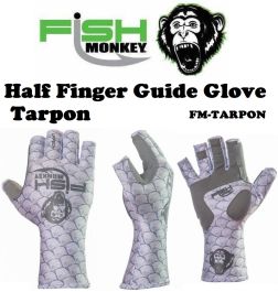 Fish Monkey Half Finger Guide Gloves Tarpon (Select Size) FM11-TARP ...