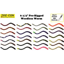 Ike-Con Weedless Worm 6 1/4" - Fishingurus Angler's International Resources