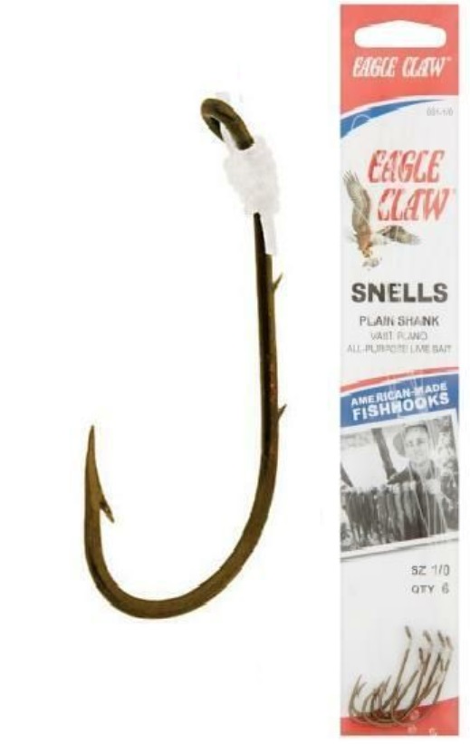 Eagle Claw 031h-1 Medium Wire Snelled Hook Size 1 Plain Shank for sale ...